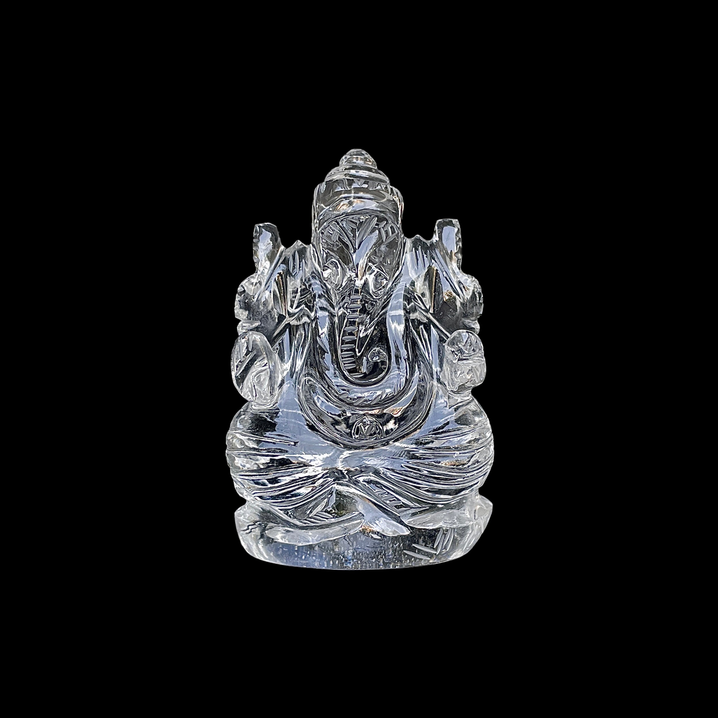 Crystal Quartz Ganesha Idol 318.5 Carat Idol Height-5.8 CM-(CST-MRT-12 ...