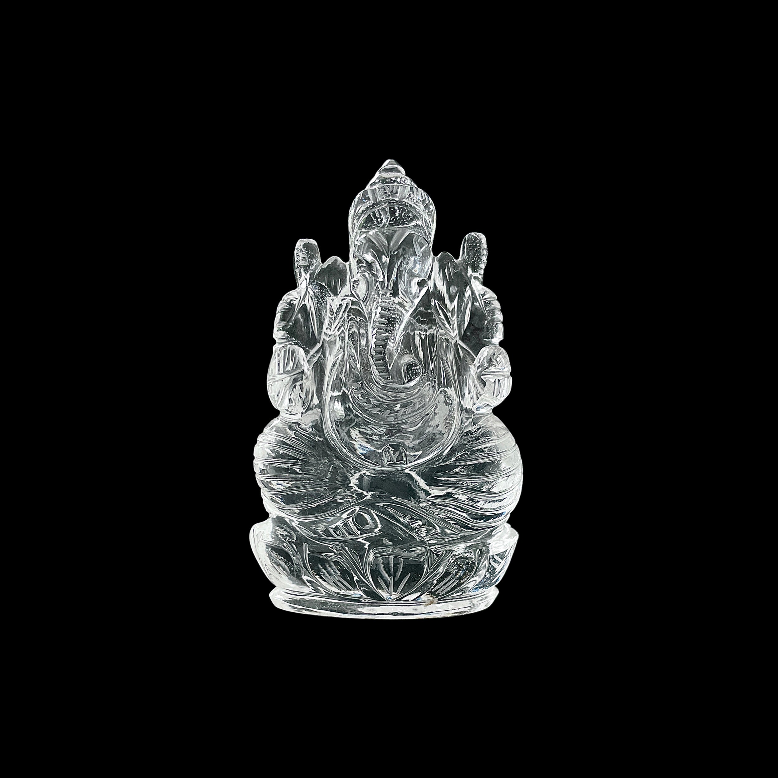 Crystal Quartz Ganesha Idol 2370 Carat Idol Height-11.1 CM-(CST-MRT-15 ...